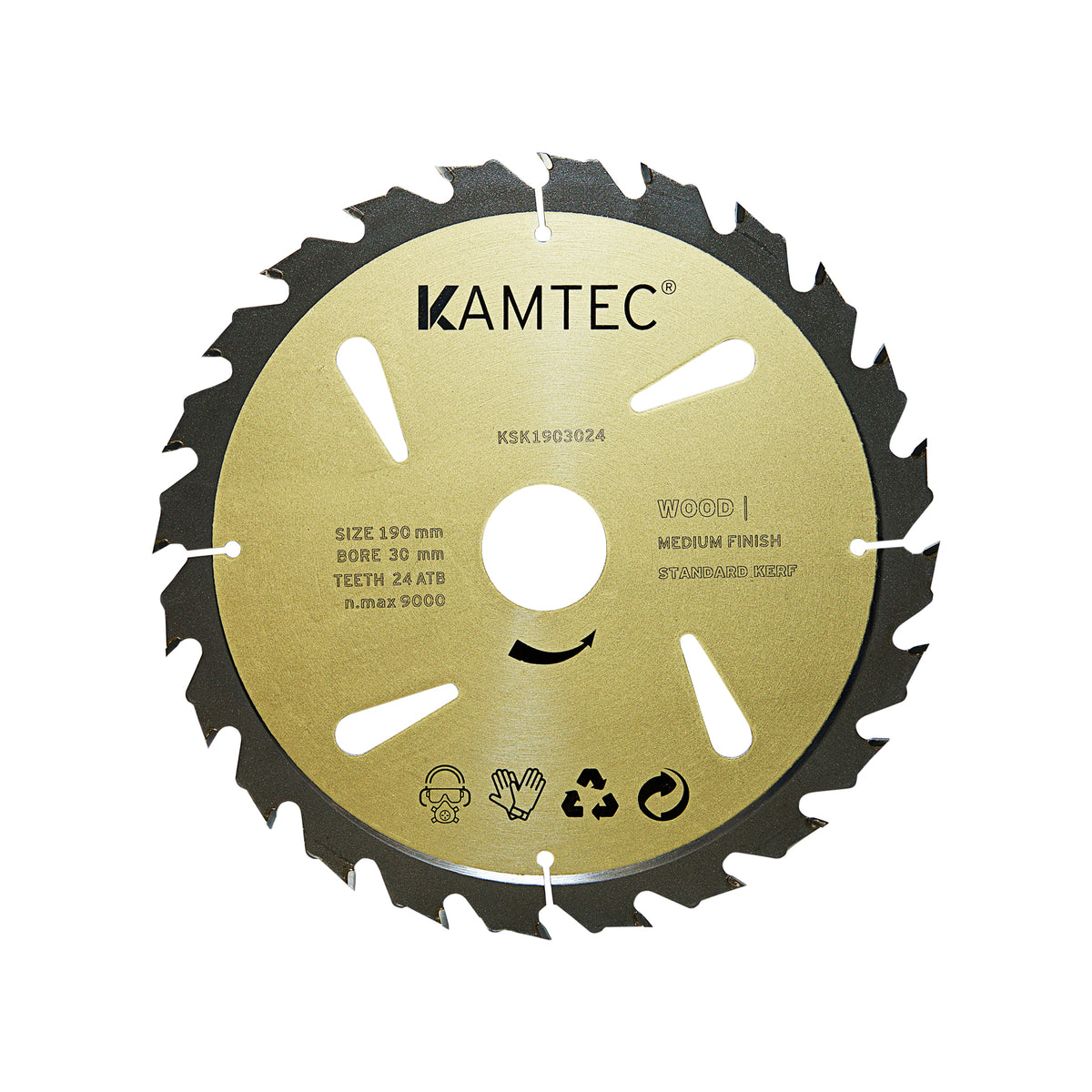 Kamtec KSK1903024 Wood TCT Saw Blade Gold Standard – Invicta Tools