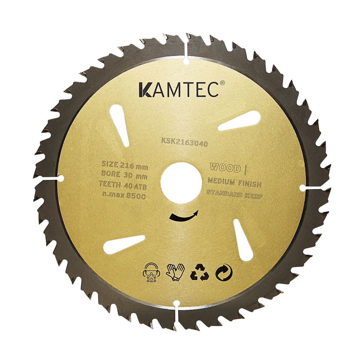 Kamtec KSK2163040 Wood TCT Saw Blade Gold Standard – Invicta Tools